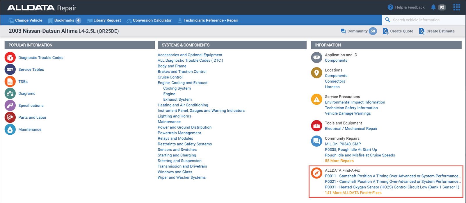 ALLDATA Find-A-Fix | ALLDATA
