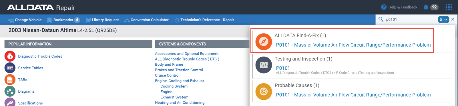 ALLDATA Find-A-Fix | ALLDATA