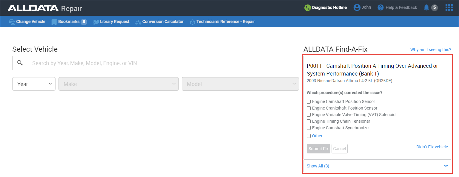 ALLDATA Find-A-Fix | ALLDATA