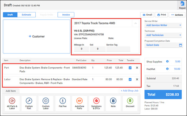 Creating a Document | ALLDATA